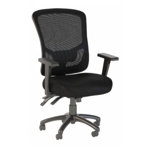 bush business furniture ergonomic desk chair with adjustable arms | multifunction home office high back mesh computer seat with lumbar support