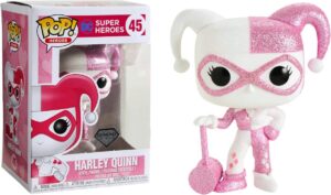 funko pop heroes: dc super heroes - harley quinn pink diamond glitter collectible figure, multicolor