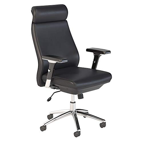 Bush Business Furniture Metropolis High Back Executive Office Chair, Black Leather