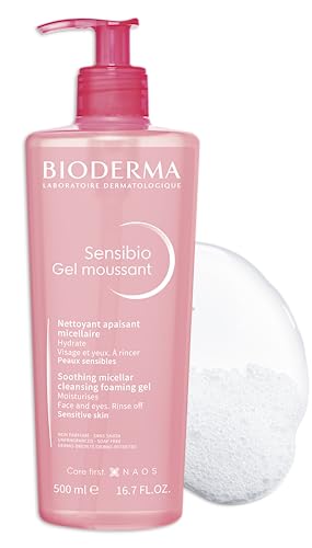 Bioderma Sensibio Foaming Gel Cleansing and Make-Up Removing Refreshing feeling for Sensitive Skin Unscented, 16.7 Fl Oz