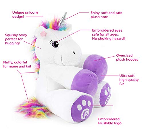 Plushible Unicorn Stuffed Animal for Kids (18")