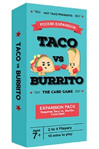 taco vs burrito foodie expansion pack - requires core game to play - card game created by a 7-year-old and perfect for families, friends, adults, teens & kids.