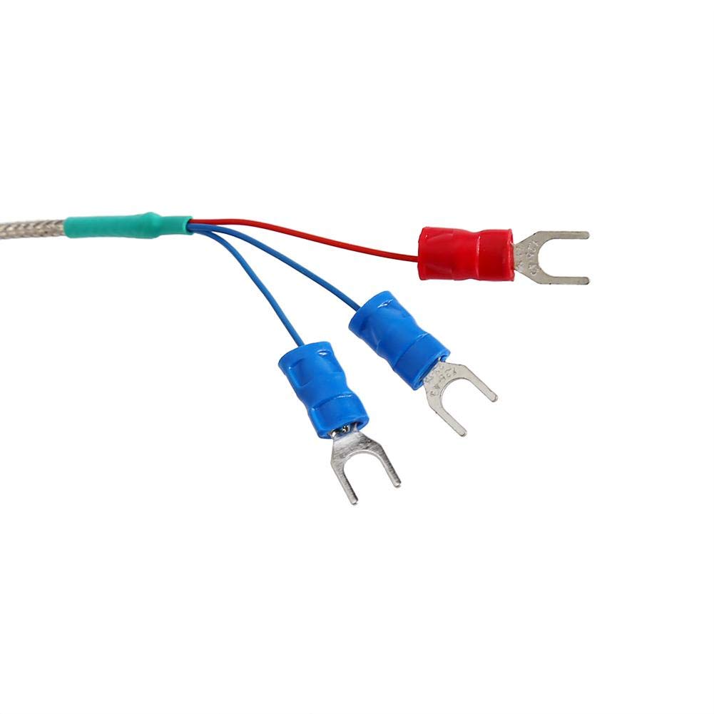 PT100 Thermocouple Temperature Sensor Probe 1/2" NPT Thread Connector with 3 Wires 2M Cable, -58~572°F (-50~300°C)