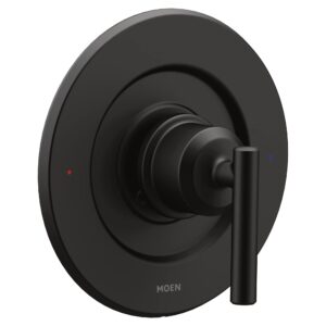 moen gibson matte black posi-temp pressure-balancing modern valve handle only trim, valve required, t2901bl