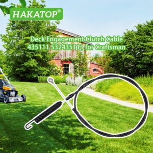 HAKATOP Deck Engagement Clutch Cable 435111 532435111 for Craftsman Sears POULAN Husqvarna 532435111 532408714 532197257 AYP 435111 408714 197257