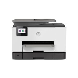 hp officejet pro 9025 all-in-one wireless color printer, single-pass (automatic) document feeder & two paper trays, smart home office productivity, instant ink, works with alexa (1mr66a)