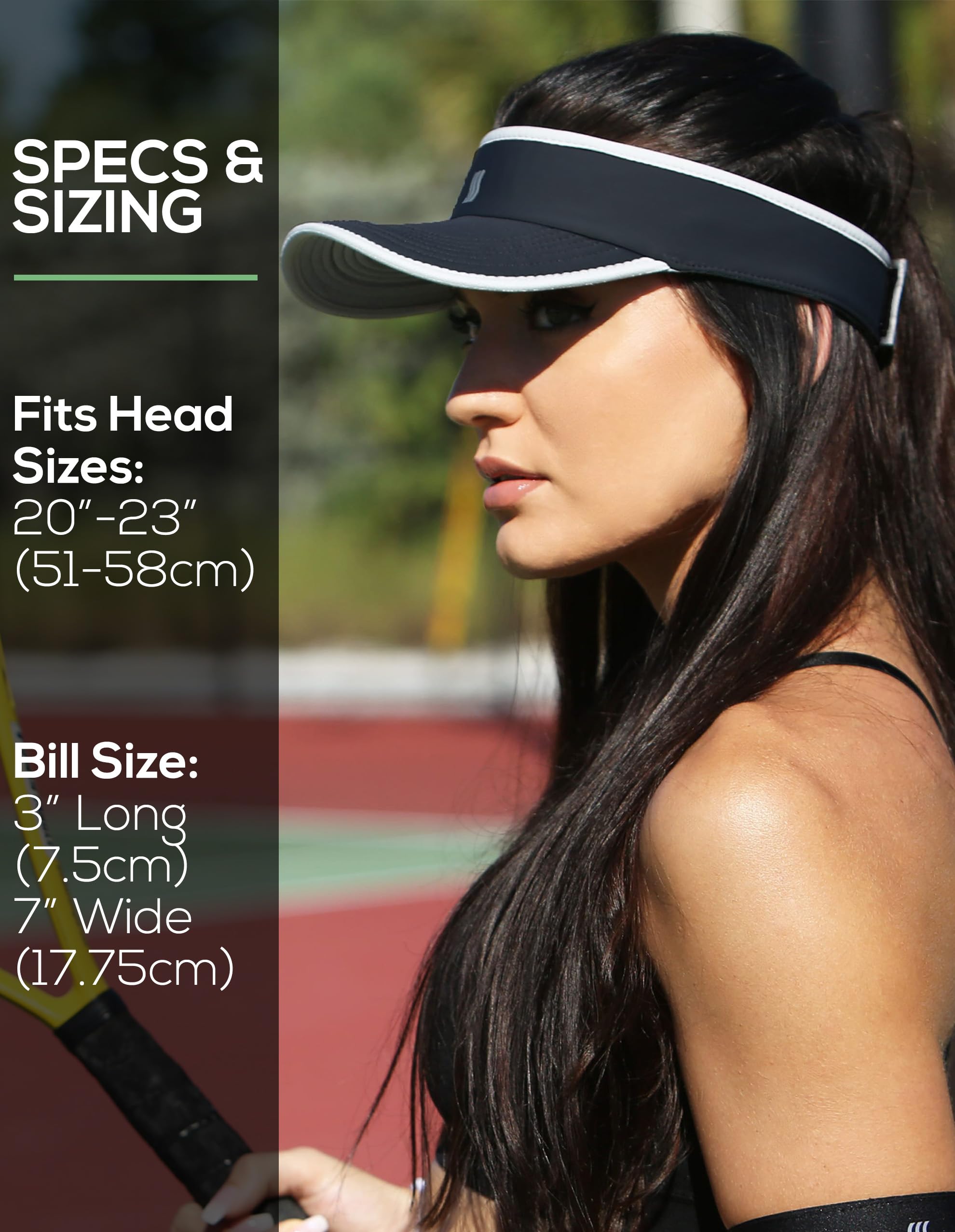 SAAKA Super Absorbent Visor for Women. Premium Packaging. Running, Tennis, Golf & All Sports. Lightweight & Adjustable. Black