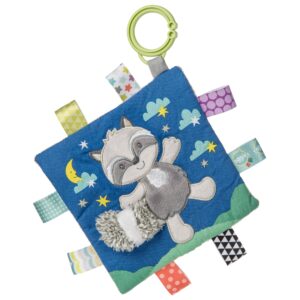 taggies soothing sensory crinkle me toy with baby paper and squeaker, harley raccoon, 6.5 x 6.5-inches