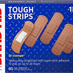 Band-Aid Brand Tough-Strips Adhesive Bandage for Minor Cuts & Scrapes, All One Size, 60 ct (Limited Edition)