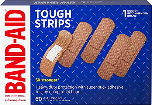 Band-Aid Brand Tough-Strips Adhesive Bandage for Minor Cuts & Scrapes, All One Size, 60 ct (Limited Edition)