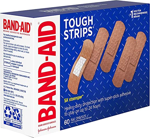 Band-Aid Brand Tough-Strips Adhesive Bandage for Minor Cuts & Scrapes, All One Size, 60 ct (Limited Edition)