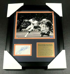 walter payton autographed cut reprint framed 8x10 photo chicago bears