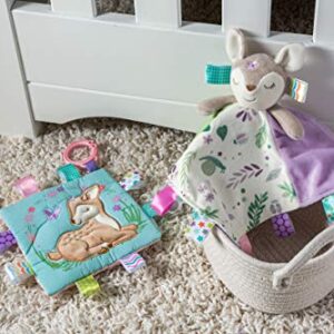 Taggies Soothing Sensory Stuffed Animal Security Blanket, Flora Fawn, 13 x 13-Inches