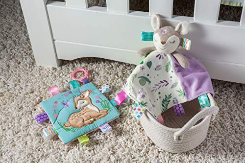 Taggies Soothing Sensory Stuffed Animal Security Blanket, Flora Fawn, 13 x 13-Inches