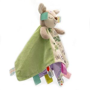 Taggies Soothing Sensory Stuffed Animal Security Blanket, Flora Fawn, 13 x 13-Inches