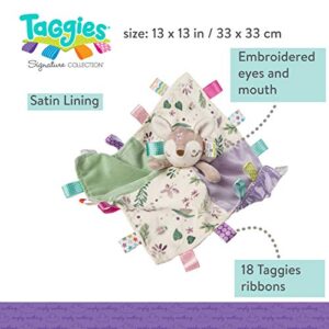 Taggies Soothing Sensory Stuffed Animal Security Blanket, Flora Fawn, 13 x 13-Inches