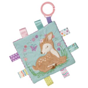 taggies soothing sensory crinkle me toy with baby paper and squeaker, flora fawn, 6.5 x 6.5-inches