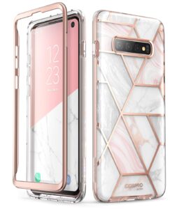 i-blason cosmo designed for galaxy s10 case stylish glitter protective bumper case without built-in screen protector for galaxy s10 2019 release (marble)