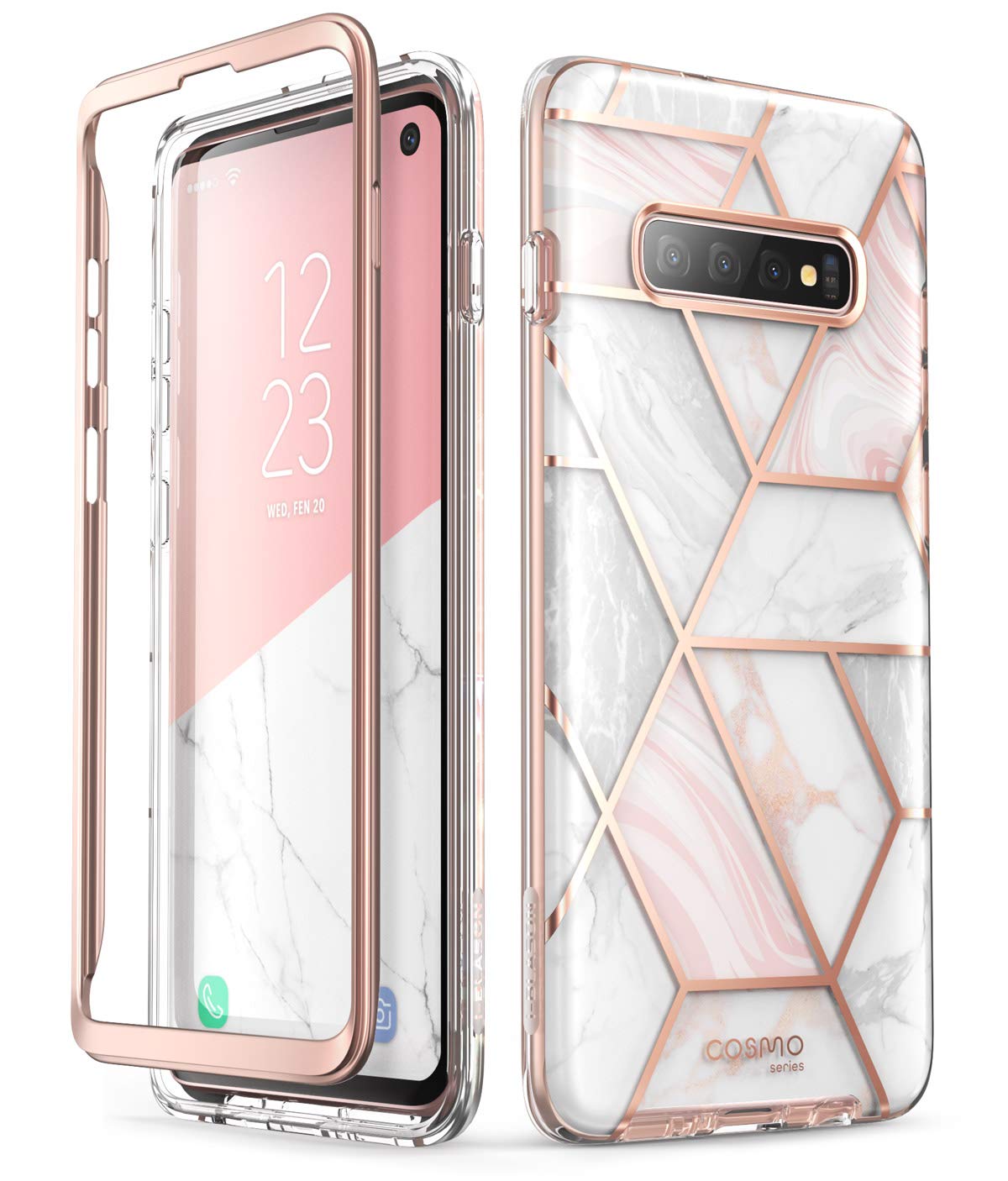 i-Blason Cosmo Designed for Galaxy S10 Case Stylish Glitter Protective Bumper Case Without Built-in Screen Protector for Galaxy S10 2019 Release (Marble)