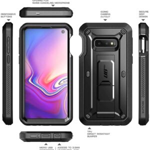 SUPCASE Unicorn Beetle Pro Series Designed for Samsung Galaxy S10e Case (2019 Release) Full-Body Dual Layer Rugged With Holster & Kickstand With Built-in Screen Protector (Black)