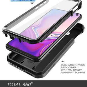 SUPCASE Unicorn Beetle Pro Series Designed for Samsung Galaxy S10e Case (2019 Release) Full-Body Dual Layer Rugged With Holster & Kickstand With Built-in Screen Protector (Black)