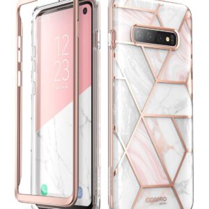 i-Blason Cosmo Series Case for Samsung Galaxy S10+ Plus, Stylish Glitter Protective Bumper Case Without Built-in Screen Protector (Marble)