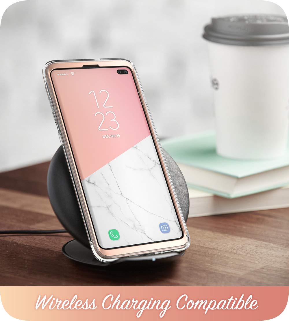 i-Blason Cosmo Series Case for Samsung Galaxy S10+ Plus, Stylish Glitter Protective Bumper Case Without Built-in Screen Protector (Marble)