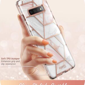 i-Blason Cosmo Series Case for Samsung Galaxy S10+ Plus, Stylish Glitter Protective Bumper Case Without Built-in Screen Protector (Marble)