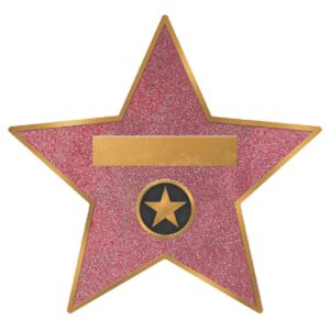 glitz & glam star decal clings - 11.3" x 12" (3 packs of 8) - removable & reusable pink & gold coated cardboard decor for celestial-themed events, parties & bedrooms - 24 pc.