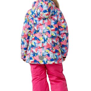 M2C Girls Thicken Warm Hooded Color Block Ski Snowsuit Jacket & Pants Pink 6/7