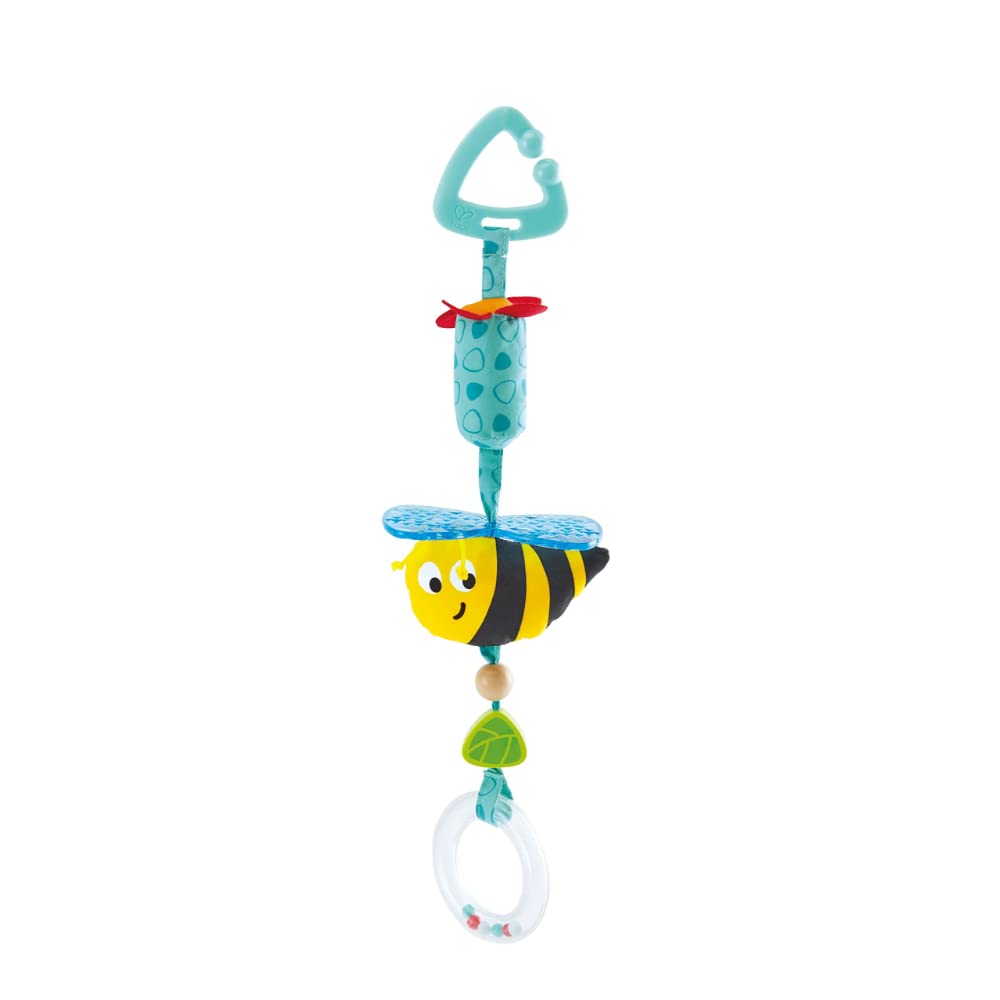 Hape Bumblebee Pram Rattle | Clip-On Rattle Pram Bassinet and Pushchair Baby Toy – Suitable for Newborns,Multicolor, L: 15, W: 1.8, H: 4.3 inch