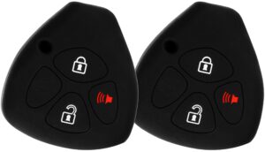 keyguardz keyless entry remote car key fob shell cover rubber protective case for matrix vibe venza rav4 scion tc xb xd (pack of 2)