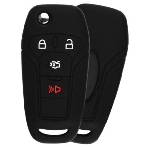 keyguardz keyless entry remote car flip key fob outer shell cover soft rubber case for ford fusion n5f-a08taa