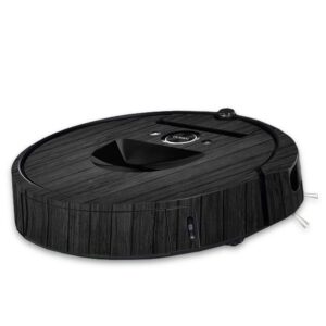 mightyskins skin compatible with irobot roomba i7 robot vacuum - black wood | protective, durable, and unique vinyl decal wrap cover | easy to apply, remove, and change styles | made in the usa