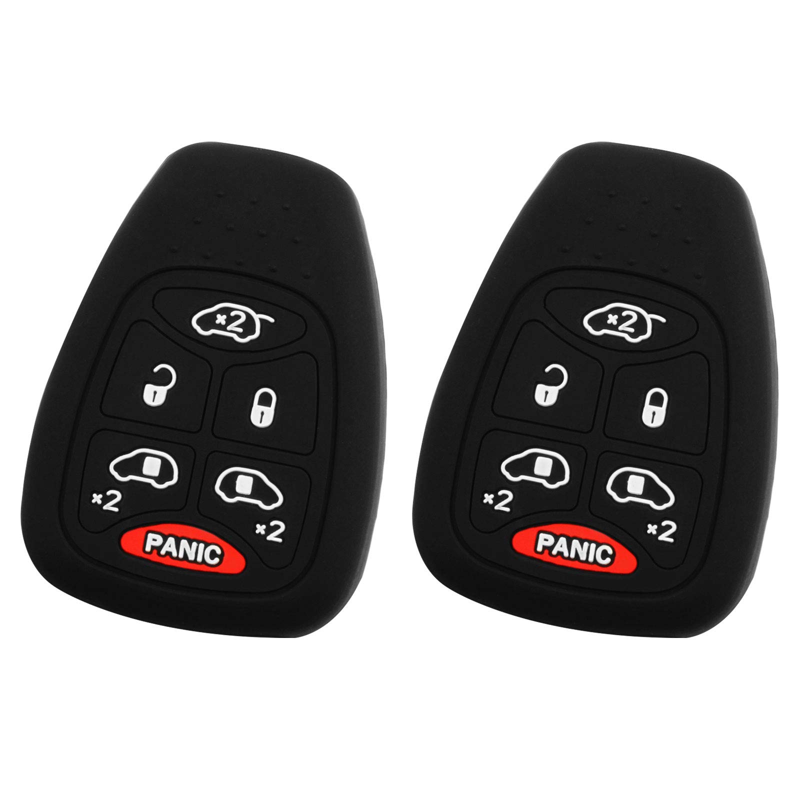 KeyGuardz Keyless Remote Car Key Fob Outer Shell Cover Soft Rubber Case for Grand Caravan Town Country M3N5WY72XX (Pack of 2)