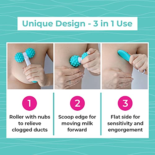 LaVie 5-in-1 Lactation Massager Roller, Manual Massage Roller, Breastfeeding Tool to Improve Milk Flow, Discomfort, Breast Massage, Medical Grade