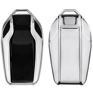 kwmobile key cover compatible with bmw - silver high gloss