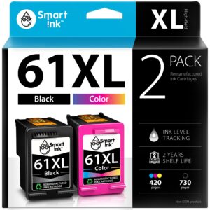 smart ink remanufactured ink cartridge replacement for hp 61 xl 61xl combo pack (black & tri-color) to use with hp envy 4500 4502 5530 officejet 4630 deskjet 3510 3050 2548 2540 1510 1010 1000