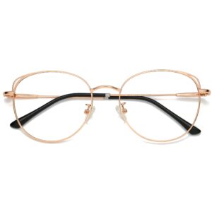 sojos cat eye blue light blocking glasses hipster metal frame women eyeglasses she young with rose gold frame/anti-blue light lens