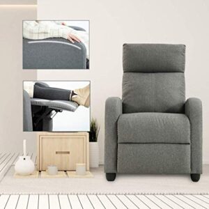 Fabric Single Sofa Recliner Chair Modern Reclining Seat Home Theater Seating for Living Room