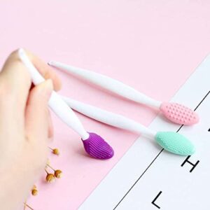 Lip Scrub Brush Lip Brush Tool,Double-Sided Silicone Exfoliating Lip Brush,Gentle Lip Exfoliator Scrubber Brush for Smooth,Soft,Bright,and Healthy Lips(3 PCS)