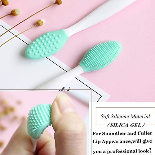 Lip Scrub Brush Lip Brush Tool,Double-Sided Silicone Exfoliating Lip Brush,Gentle Lip Exfoliator Scrubber Brush for Smooth,Soft,Bright,and Healthy Lips(3 PCS)