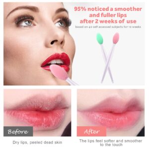 Lip Scrub Brush Lip Brush Tool,Double-Sided Silicone Exfoliating Lip Brush,Gentle Lip Exfoliator Scrubber Brush for Smooth,Soft,Bright,and Healthy Lips(3 PCS)