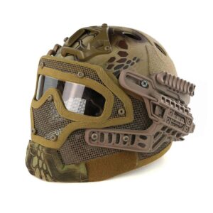 pj fast tactical helmet airsoft paintball protective helmet full face mask goggles outdoor sports hunting cs game