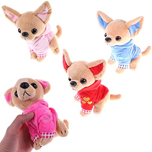 SUSHAFEN Stuffed Dog Puppy Toy Dog Plush Toy Soft Doll Stuffed Animal Pillow Birthday Gift Present Cute Dog Ornaments Decoration Handicraft House Desktop Decoration Prop,17cm/6.7"