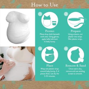 Kate & Milo Belly Casting Kit, Pregnancy Keepsake Making Kit, Easy To Make DIY Plaster Cast Baby Bump Keepsake, Gift For Expecting Moms