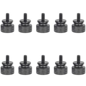 favordrory 6#-32 anodized aluminum thumbscrews, computer case thumbscrews, thumb screws, black, 10 pcs