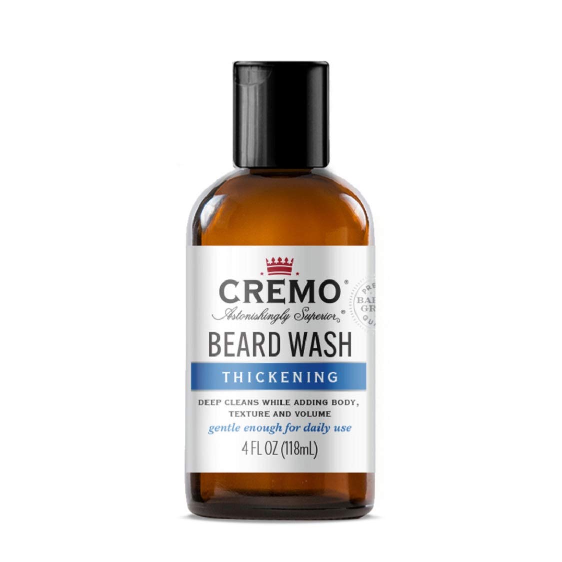 Cremo Beard Wash Thickening Formula Deep Cleans While Adding Volume, 4 Fl Oz