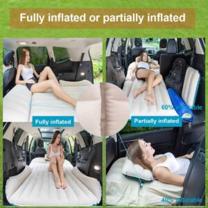 WEY&FLY SUV Air Mattress Thickened and Double-Sided Flocking Travel Camping Bed Dedicated Mobile Cushion Extended Outdoor for Back Seat 4 Bags