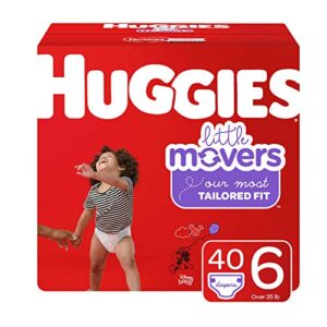 huggies little movers baby diapers, size 6, 40 ct